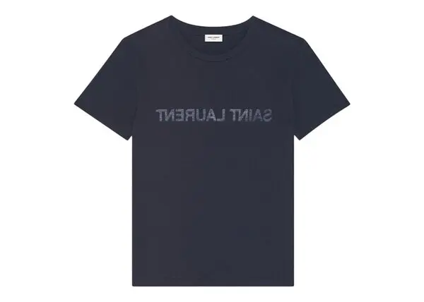 Saint Laurent Reverse Logo T-shirt - Navy Blue