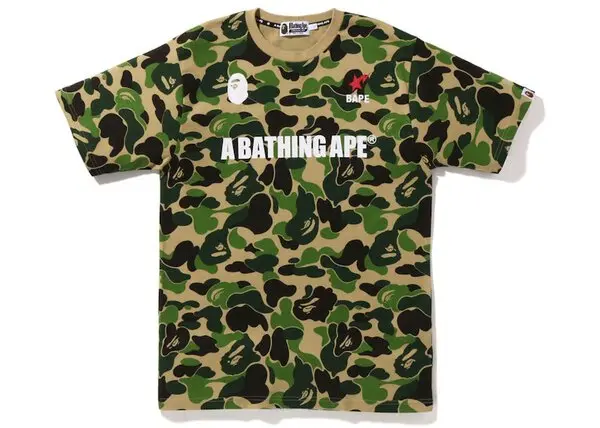 BAPE Big Abc Camo A Bathing Ape Tee Shirt - Green