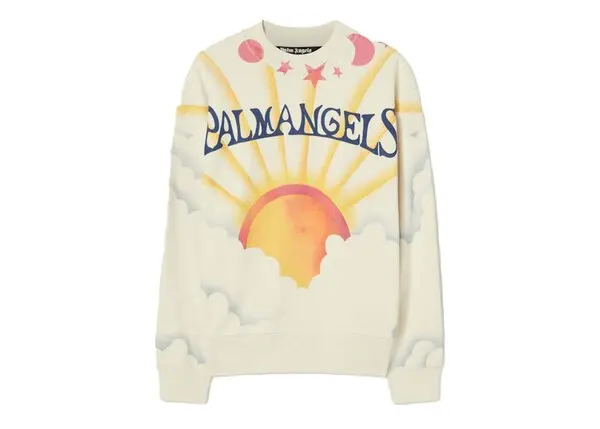 Palm Angels Palm Sunrise Crewneck Sweatshirt - Off/white