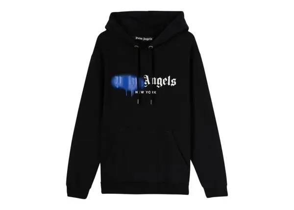 Palm Angels Sprayed Hoodie - Black/blue