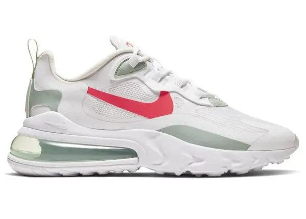 Nike Air Max 270 React Sneakers - White/pistachio Frost/laser Crimson