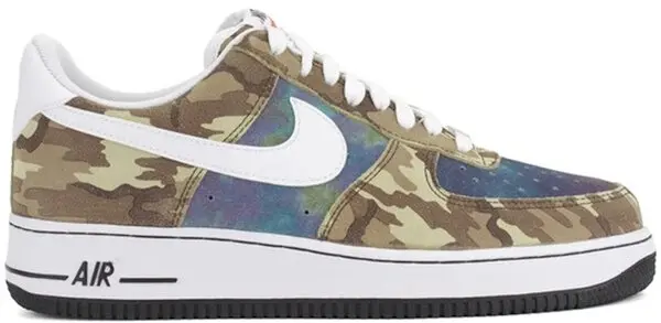 Nike Air Force 1 Low Lv8 Camo Sneakers - Green/white/black