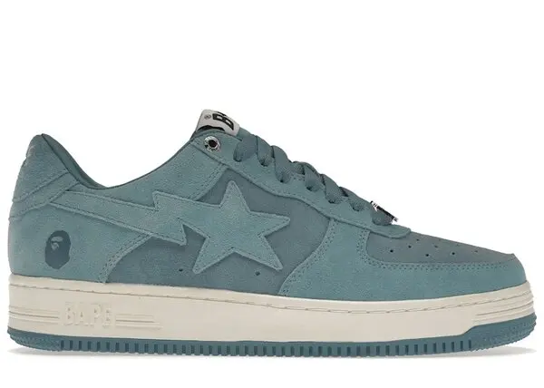 BAPE A Bathing Ape Sta Suede Sneakers - Blue/white/silver