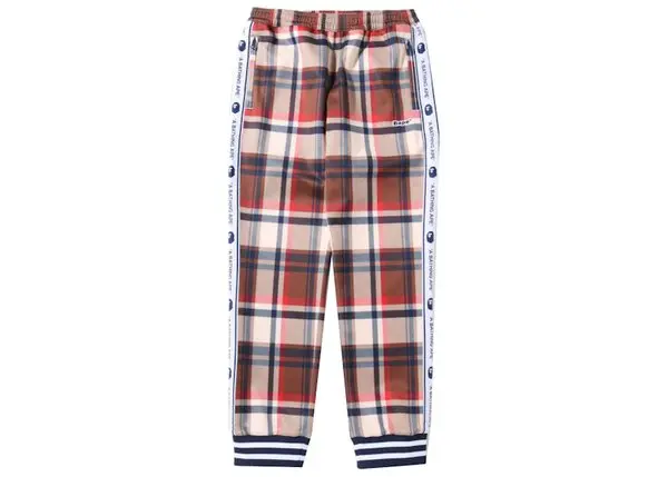BAPE Check Jersey Pants - Red