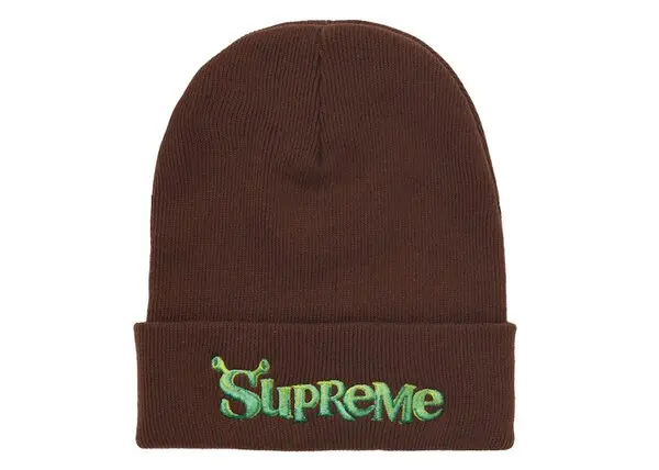 Supreme Embroidered Beanie - Brown