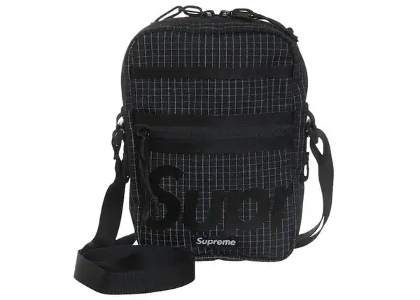 Supreme Logo-Print Shoulder Bag - Black | Editorialist