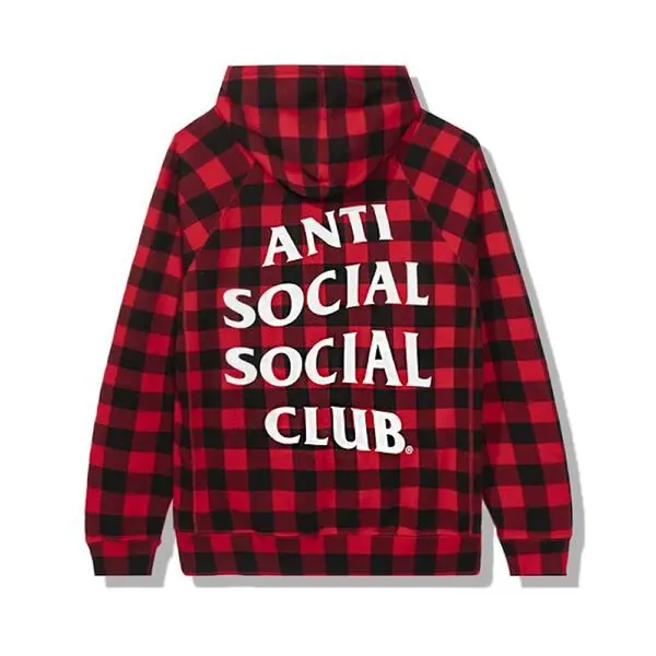 ANTI SOCIAL SOCIAL CLUB Crossed Out Hoodie - Checkered Red