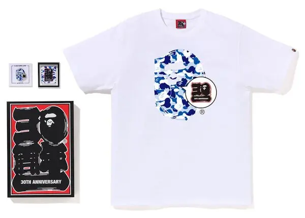 BAPE Store Nagoya 30th Anniversary Ape Head Tee Shirt Set - White