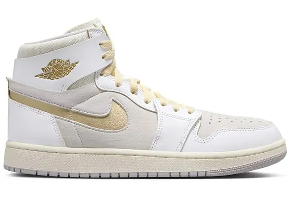 JORDAN 1 High Zoom Air Cmft 2 Fiba - White/neutral Grey/metallic Gold