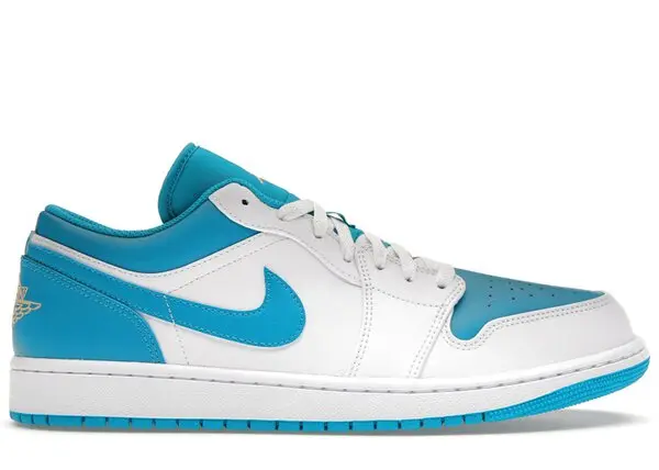 JORDAN 1 Low - Aquatone/celestial Gold/white