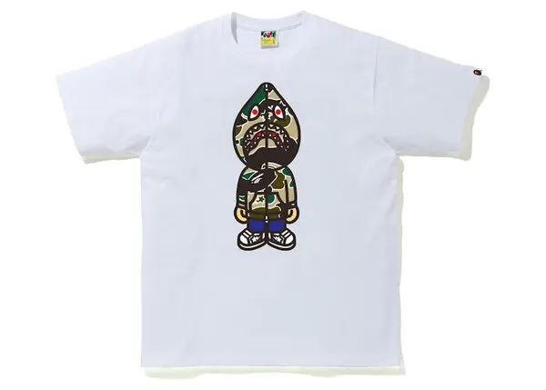 BAPE Sta Camo Classic Milo Shark Tee Shirt - White/yellow