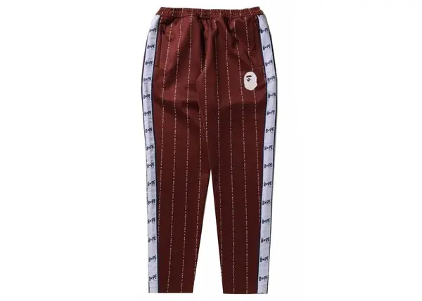 BAPE Text Stripe Jersey Pants - Brown