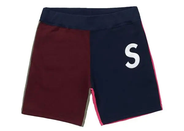 Supreme Logo Colorblocked Sweatshort - Navy Blue