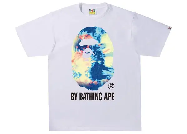 BAPE Tie Dye Bathing Ape Tee Shirt - White