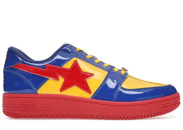 BAPE A Bathing Ape Sta Low Dc Superman Sneakers - Blue/red/yellow