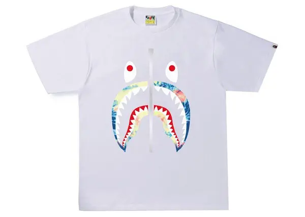 BAPE Tie Dye Shark Tee Shirtin - White