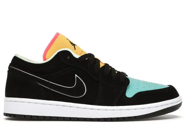 JORDAN 1 Low Laser Orange - Black/aurora Green
