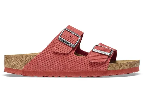 BIRKENSTOCK Arizona Corduroy Embossed Suede Sandals - Sienna Red
