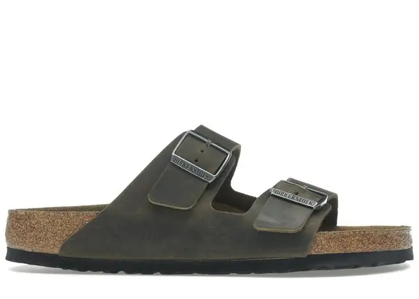 BIRKENSTOCK Arizona Soft Footbed Oiled Leather Sandals - Faded Khaki