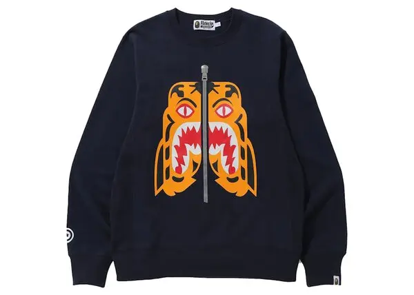 BAPE Tiger Crewneck Sweatshirt - Navy Blue
