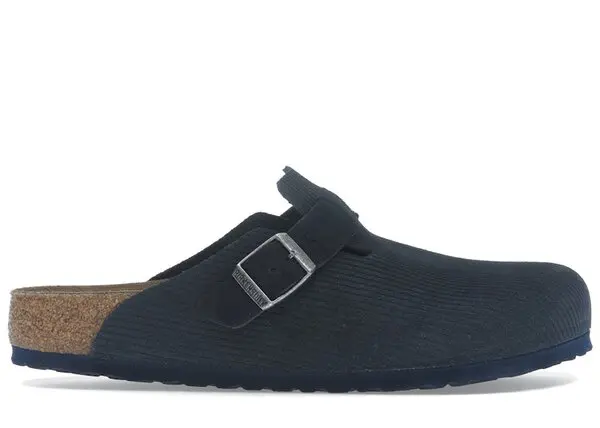 BIRKENSTOCK Boston Embossed Corduroy Suede Clogs - Midnight