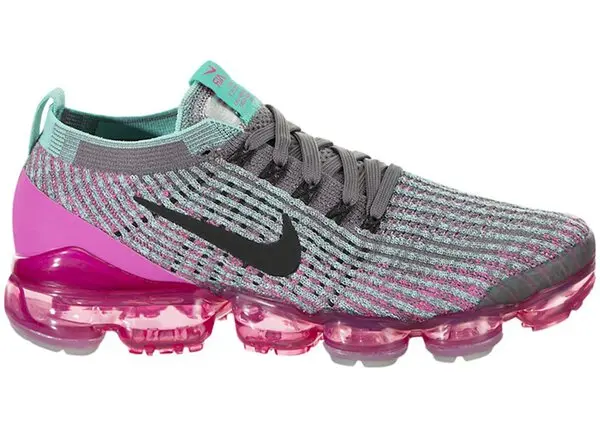 Nike Air Vapormax Flyknit 3 Sneakers - Gunsmoke/black/laser Fuchsia