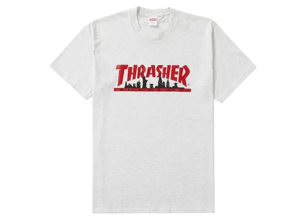 Supreme Thrasher Skyline Tee Shirt - Ash Grey