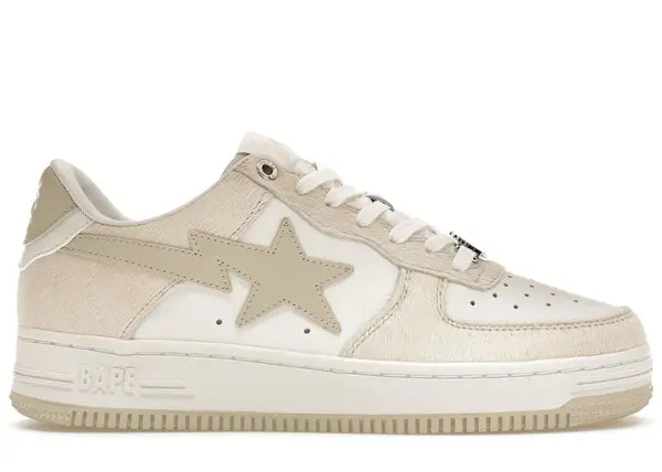 BAPE A Bathing Ape Sta Calf Hair Sneakers - Beige