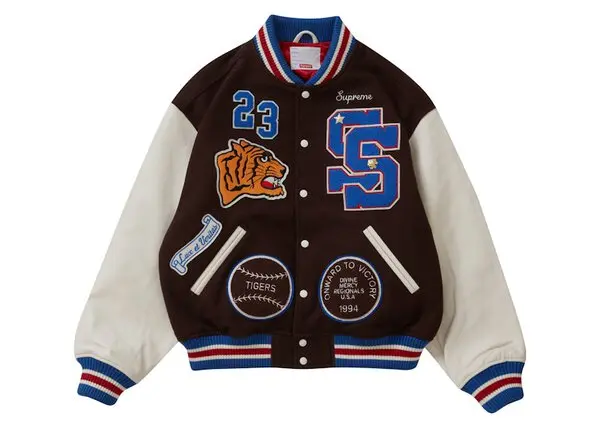 Supreme Tiger Varsity Jacket - Brown