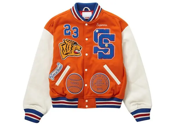 Supreme Tiger Varsity Jacket - Orange