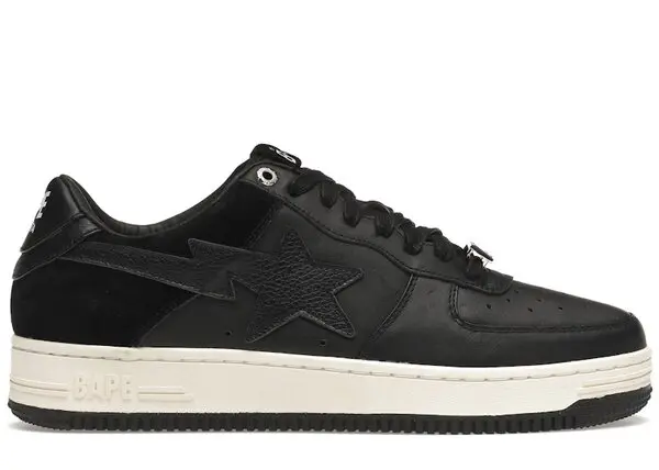 BAPE A Bathing Ape Sta Low Suede Heel Sneakers - Black/white