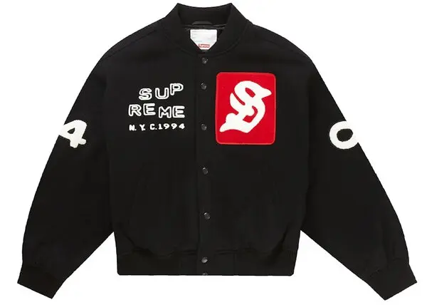 Supreme Tourist Varsity Jacket - Black