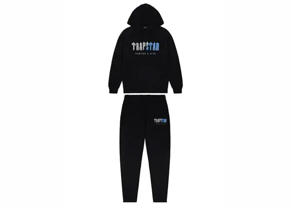 Trapstar Decoded Chenille Hooded Tracksuit - Black Ice
