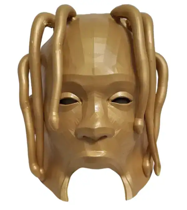 TRAVIS SCOTT Astroworld Mask - Gold | Editorialist