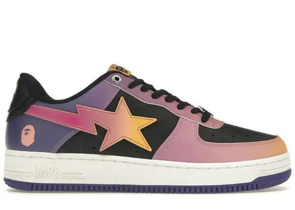 BAPE A Bathing Ape Sta Gradation Sneakers - Purple/black/pink
