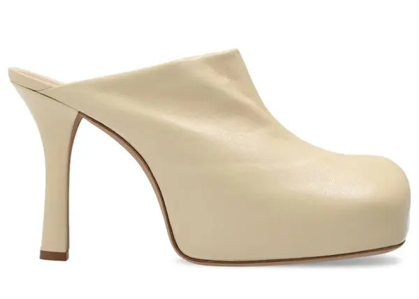 Bottega Veneta The Bold Square Toe Leather Platform Mule