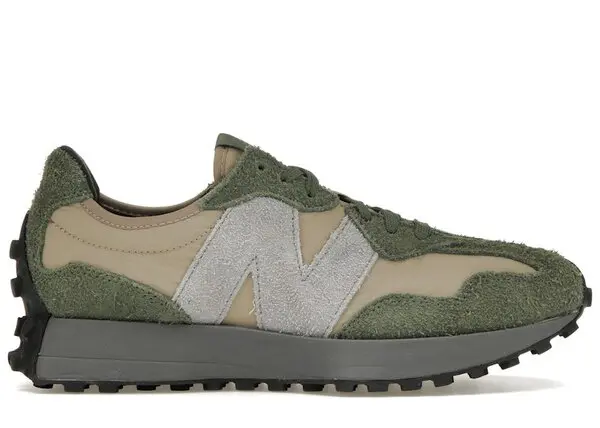 NEW BALANCE 327 Athletic Sneakers - Deep Olive Green/driftwood
