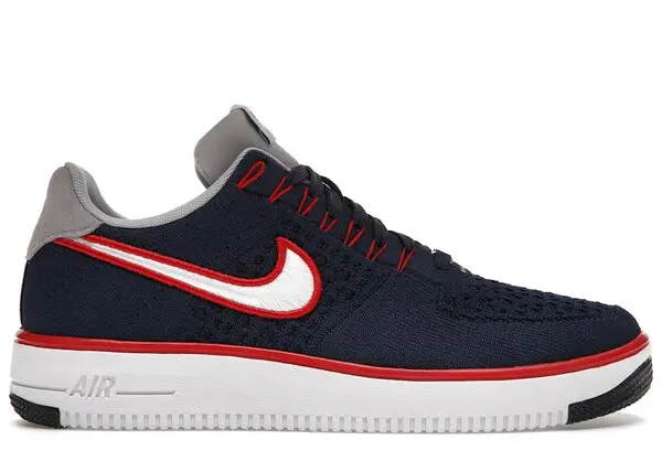 Nike Air Force 1 Ultra Flyknit Low New England Patriots R.k.k Sneakers - College Navy Blue/university Red/white
