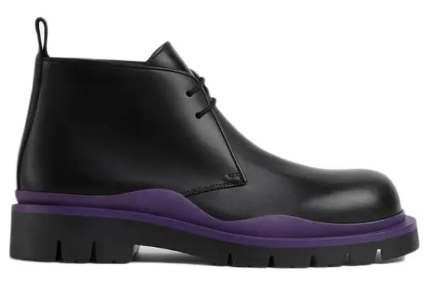 Bottega Veneta Tire Desert Boot - Black/purple