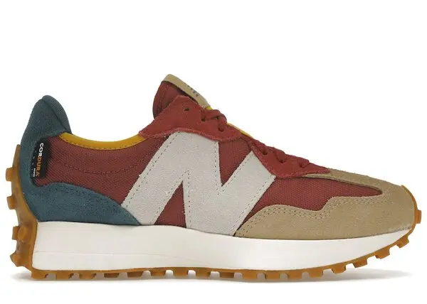 NEW BALANCE 327 Sneakers - Bordeaux/tan/teal