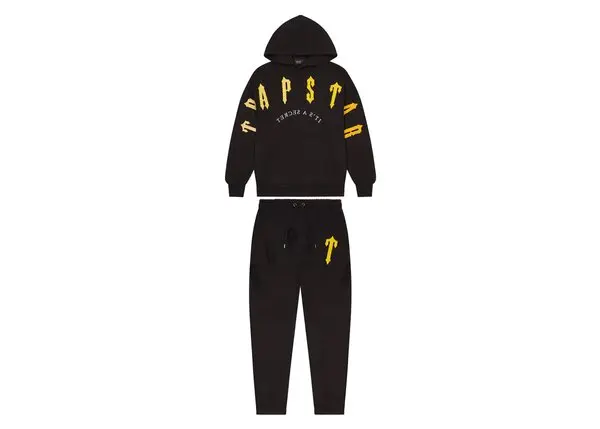 Trapstar Irongate Arch Chenille 2.0 Tracksuit - Black/yellow | Editorialist