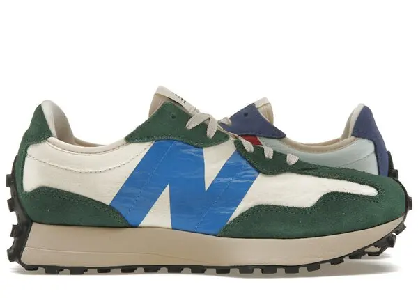 NEW BALANCE 327 Vintage Wornin Sneakers - Team Forest Green/serene Blue