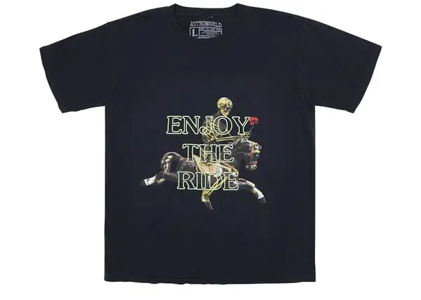 TRAVIS SCOTT Astroworld Lollapalooza Enjoy The Ride Tee Shirt - Washed Black