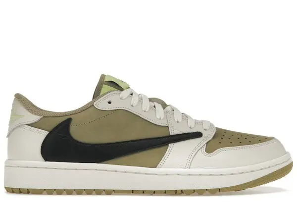 JORDAN 1 Retro Low Golf Travis Scott Sneakers - Neutral Olive/black/sail