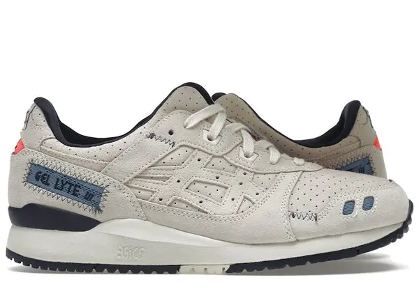 Asics Gel-lyte Iii Patchwork Sneakers - Cream/red/navy Blue
