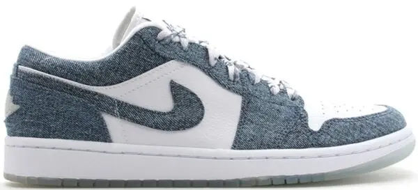 JORDAN 1 Retro Low Canvas Sneakers - White/denim