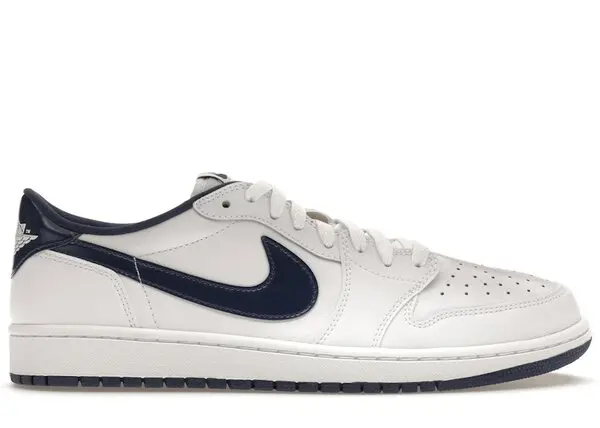 JORDAN Air 1 Retro Low Metallic Blue - White/midnight Navy Blue