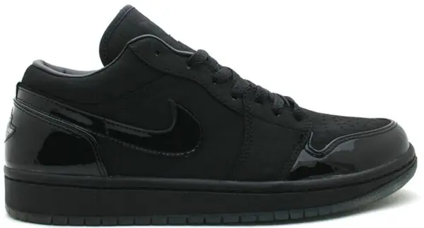 JORDAN 1 Retro Low Croc Sneakers - Black/metallic Silver