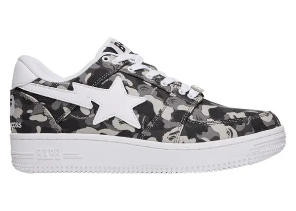 BAPE A Bathing Ape Sta Comme Des Garcons Camoin Sneakers - Black/white