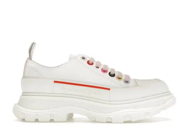 Alexander McQueen Tread Slick Low Lace Up Sneakers - White